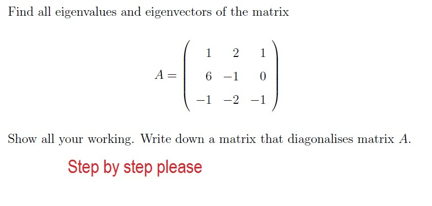 Solved Find all eigenvalues and eigenvectors of the matrix | Chegg.com