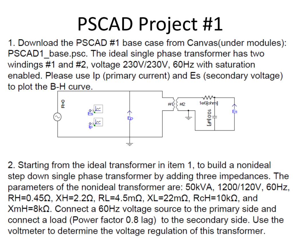 Solved PSCAD Project #1 1. Download the PSCAD #1 base case | Chegg.com