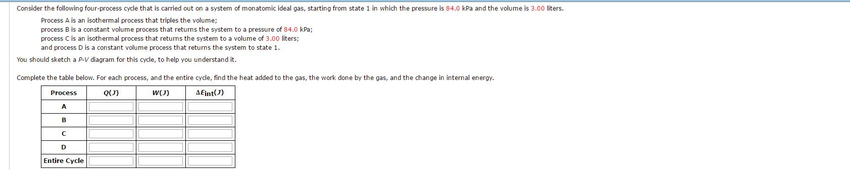 Solved Consider the following four-process cycle that is | Chegg.com