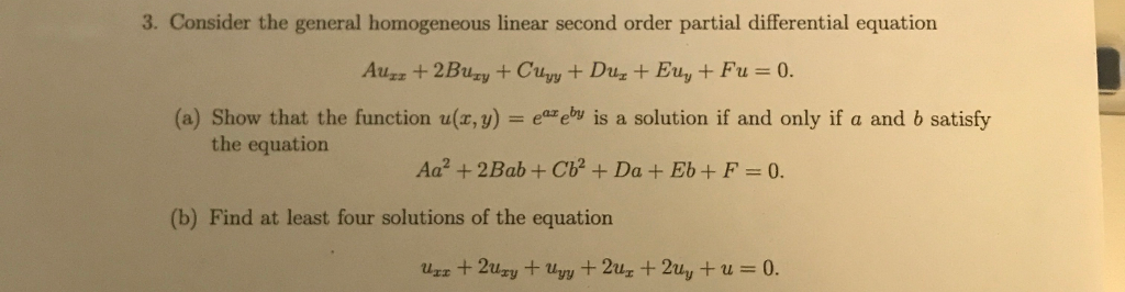 Solved 3. Consider the general homogeneous linear second | Chegg.com