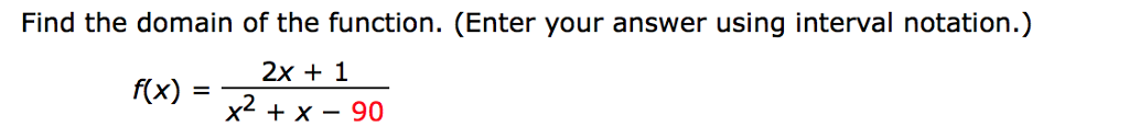 Solved Find the domain of the function. (Enter your answer | Chegg.com