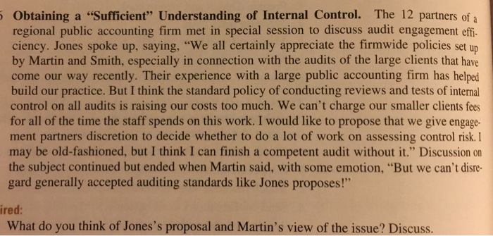 Solved Obtaining a "Sufficient' Understanding of Internal | Chegg.com