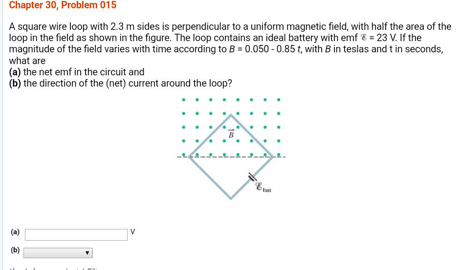 Solved A square wire loop with 2.3 m sides is perpendicular | Chegg.com