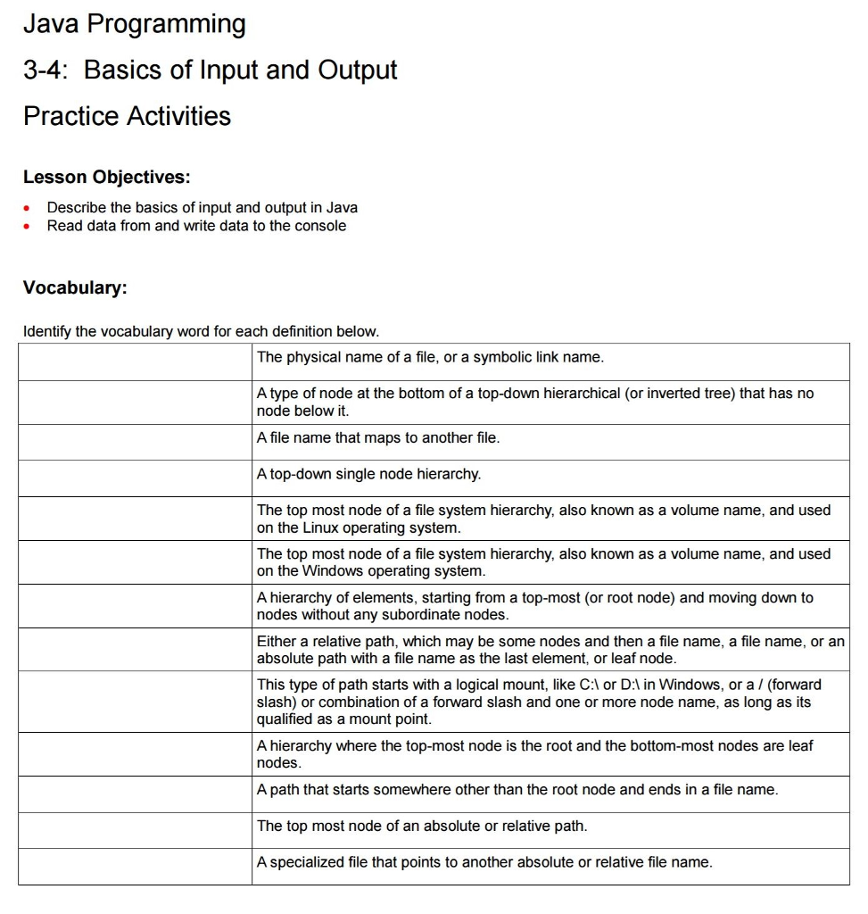 Solved Java Programming 3 4 Basics Of Input And Output 9805