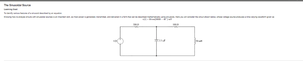 Solved The Sinusoidal Source To identify various features of | Chegg.com