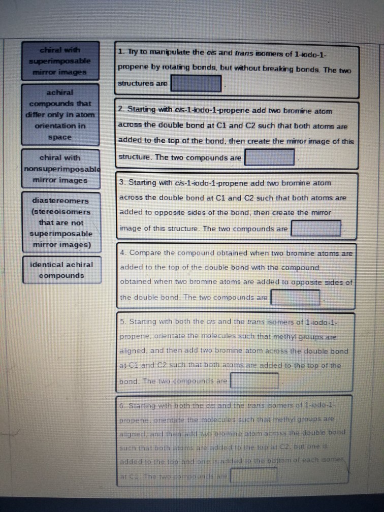 Solved chiral with 1. Try to manipulate the cis and trans | Chegg.com