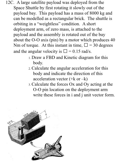 Solved 12C. A large satellite payload was deployed from the | Chegg.com
