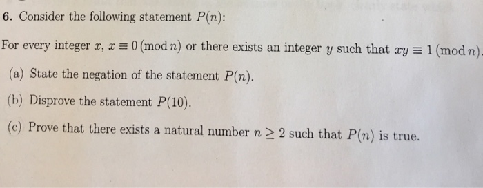 Solved Consider the following statement P(n): For every | Chegg.com