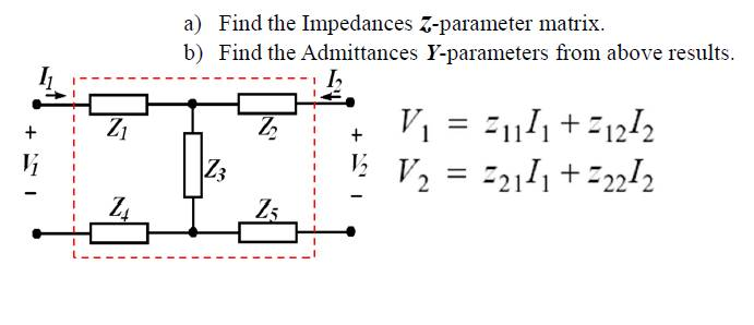 Solved Find the Impedances z-parameter matrix. Find the | Chegg.com