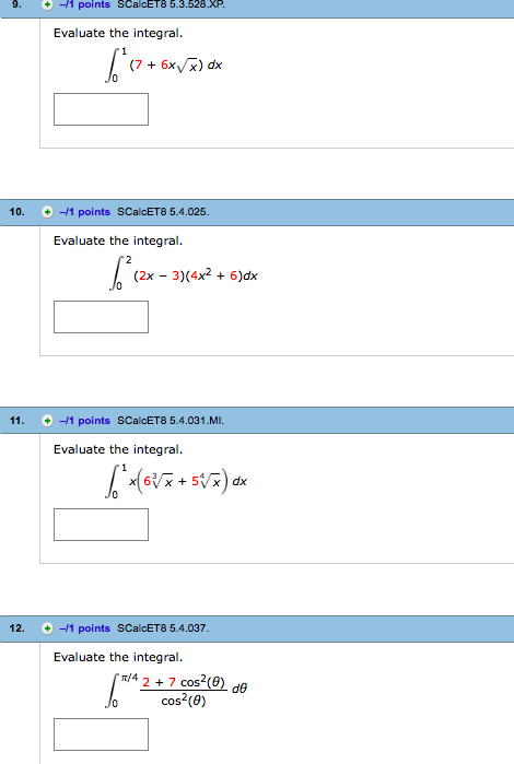 Solved Evaluate the integral. integral_0^1 (7 + 6x | Chegg.com