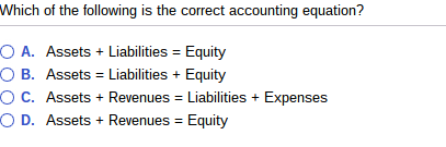 Solved Which of the following is the correct accounting | Chegg.com