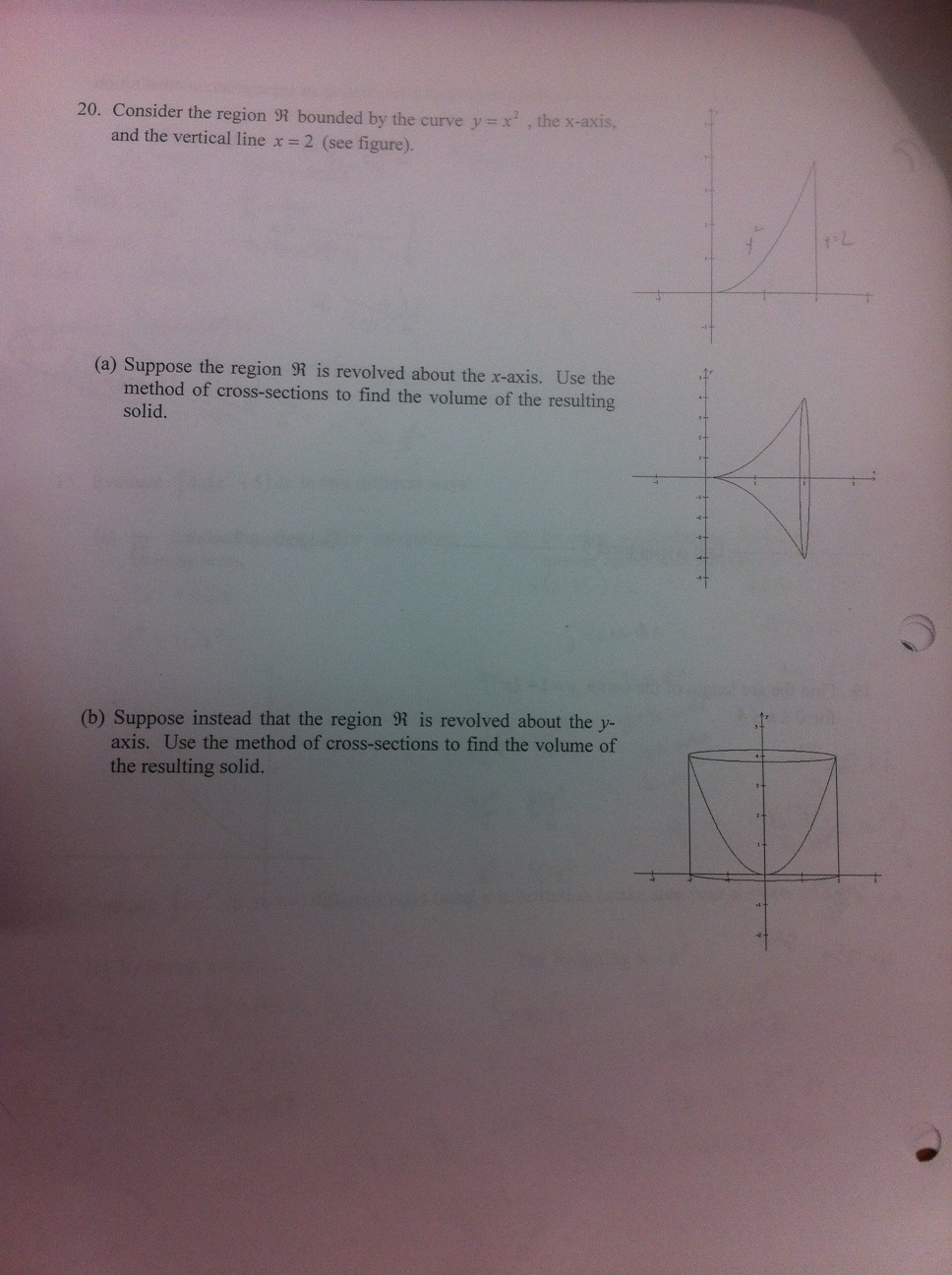 Solved Consider the region R bounded by the curve y = x2 , | Chegg.com