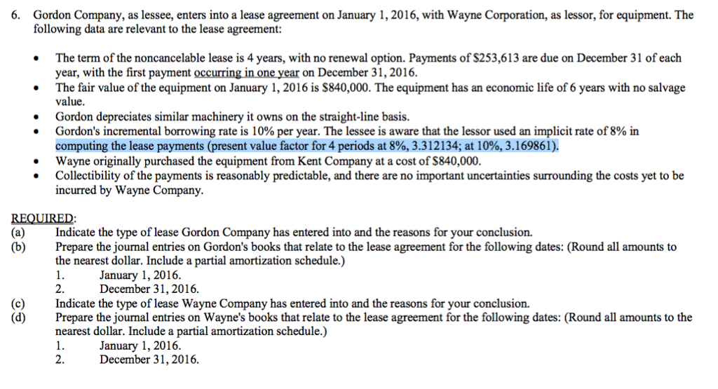 Solved Gordon Company, as lessee, enters into a lease | Chegg.com