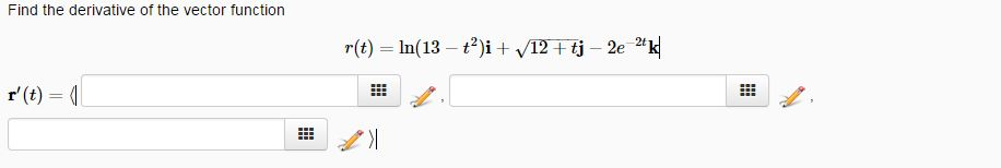 Solved Find the derivative of the vector function r(t) = | Chegg.com