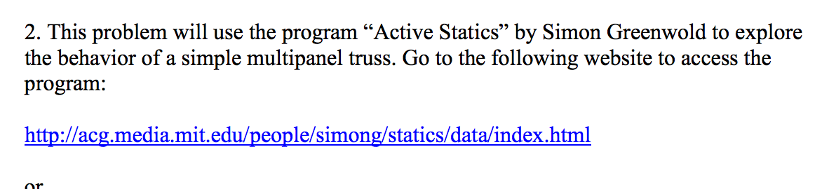2. This problem will use the program "Active Statics" | Chegg.com