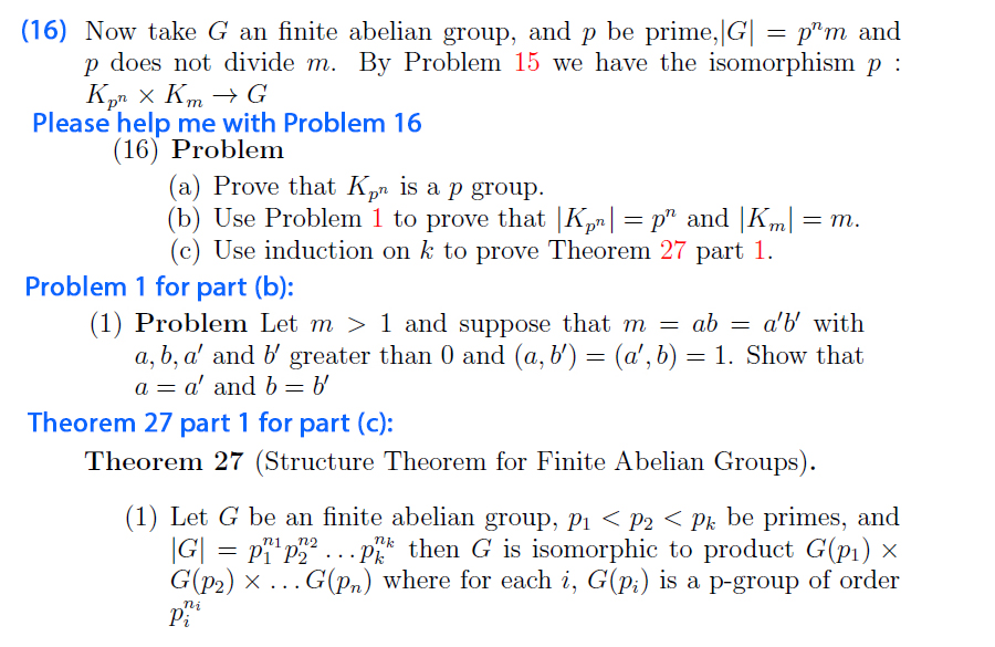 Solved Now take G an finite abelian group, and p be prime, | Chegg.com