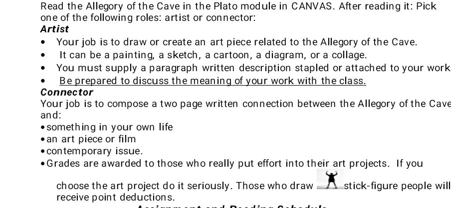 Read the Allegory of the Cave in the Plato module in | Chegg.com