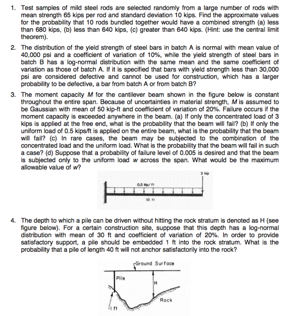 1. Test samples of mild steel rods are selected | Chegg.com