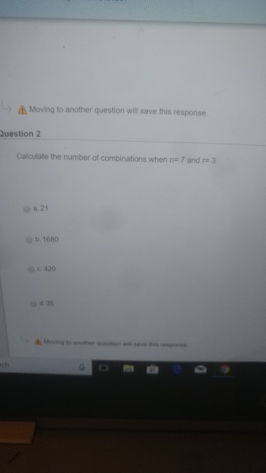 Solved calculate the number of combinations when n equals 7 | Chegg.com