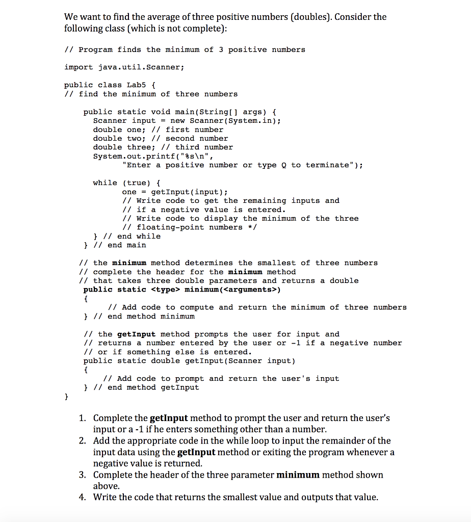 Solved We want to find the average of three positive numbers | Chegg.com