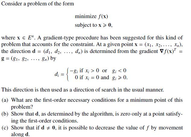 Consider a problem of the form minimize f(x) subject | Chegg.com