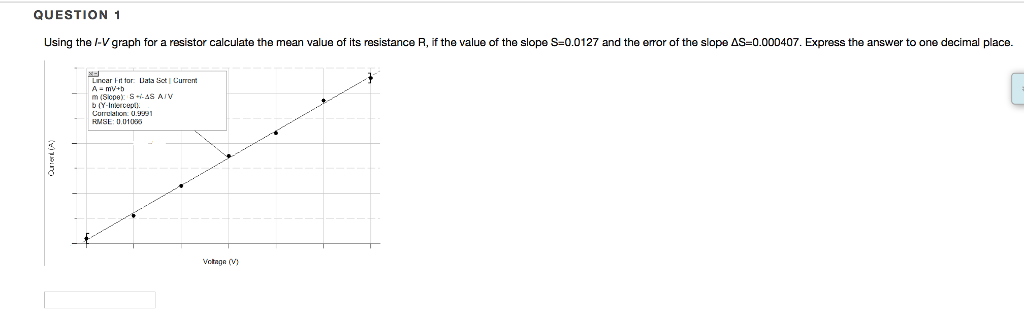 Solved Using the I- V graph for a resistor calculate the | Chegg.com