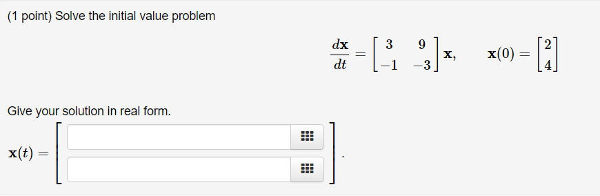 Solved Solve The Initial Value Problem Dxdt 3 9 1 