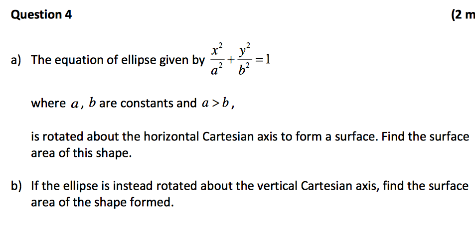 Solved The Equation Of Ellipse Given By X2 A2 Y2 B2 1