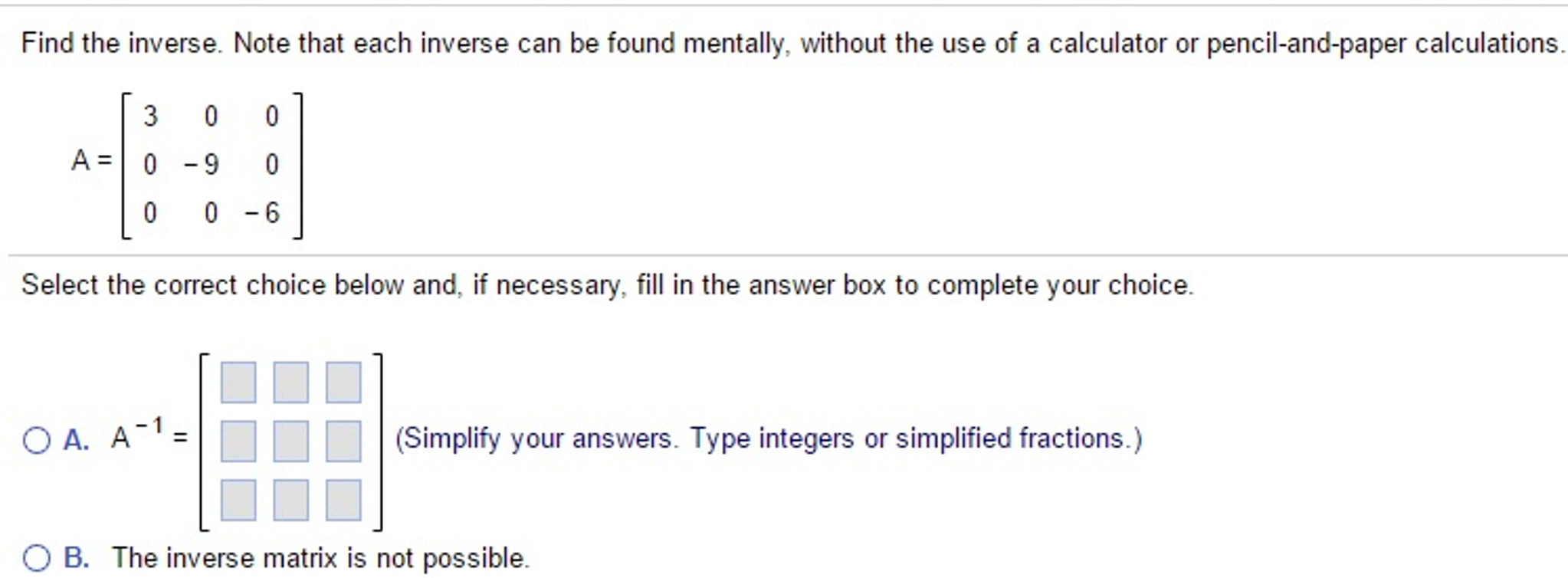 Solved Find the inverse. Note that each inverse can be found | Chegg.com