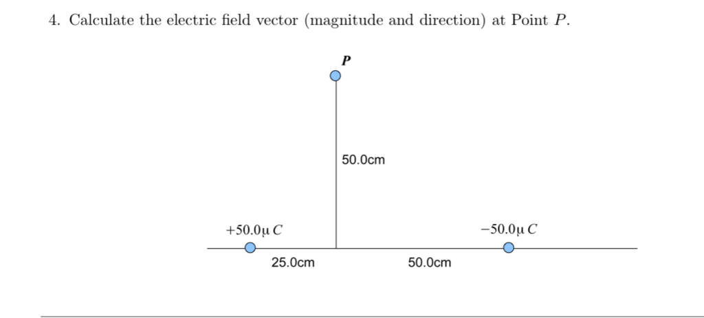 Solved 4. Calculate the electric field vector (magnitude and | Chegg.com