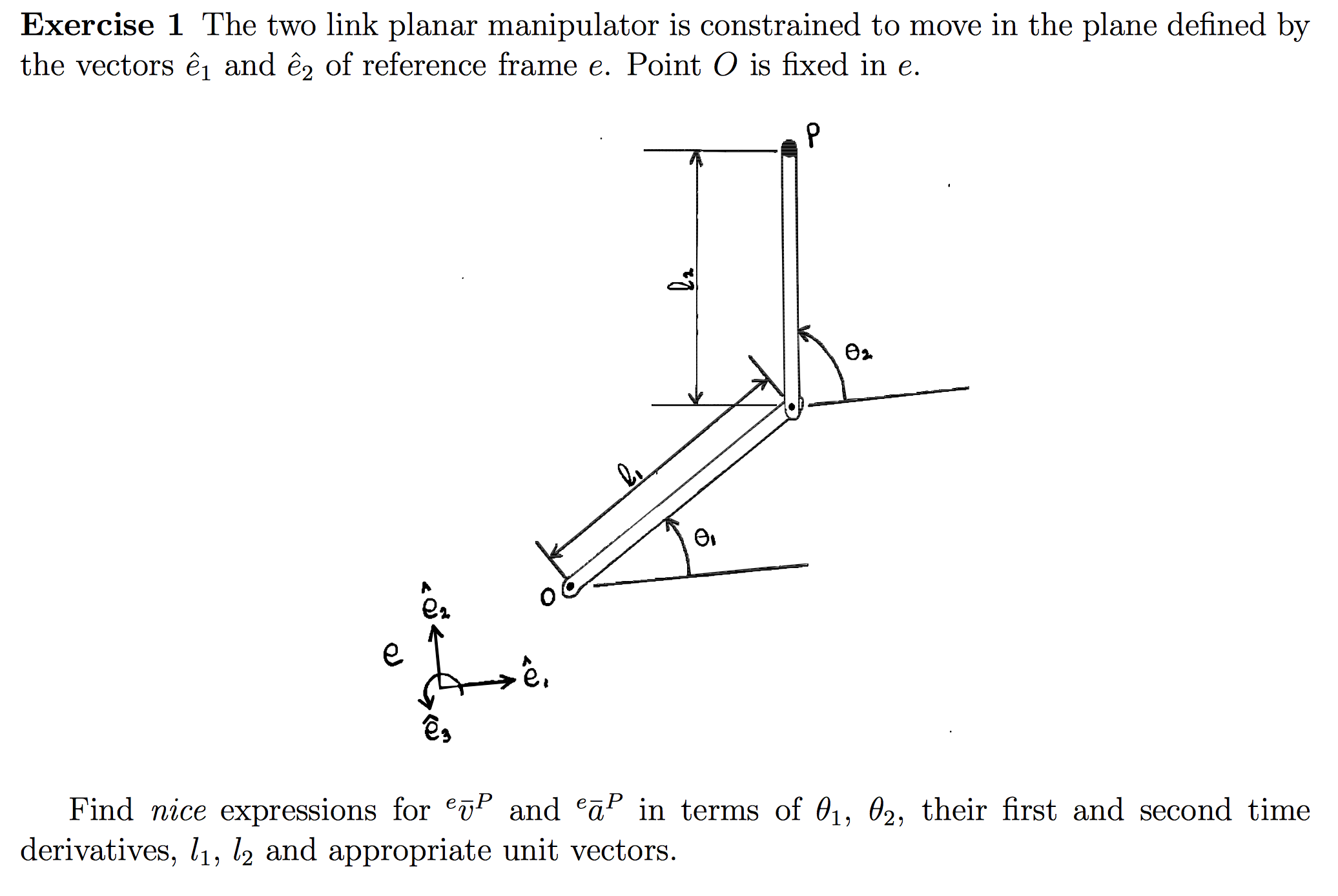 Solved The two link planar manipulator is constrained to | Chegg.com
