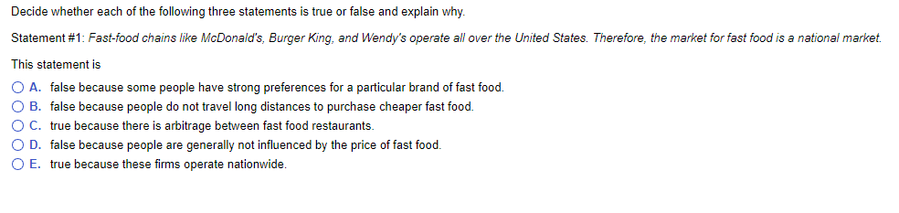 Solved Decide whether each of the following three statements | Chegg.com