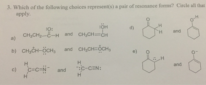 Solved Which of the following choices represent a pair of | Chegg.com