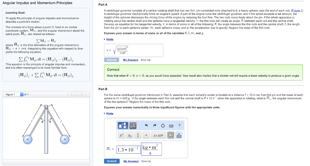 Solved Angular Impulse and Momentum Principles Part A A | Chegg.com