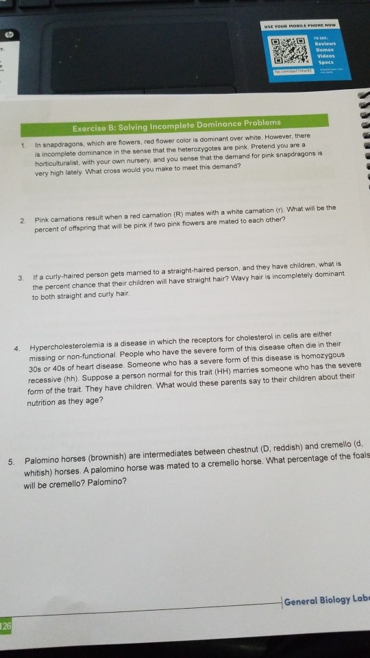 Solved Specs Exercise B: Solving Incomplete Dominance | Chegg.com