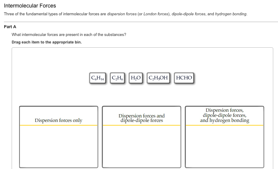 Solved Three of the fundamental types of intermolecular | Chegg.com
