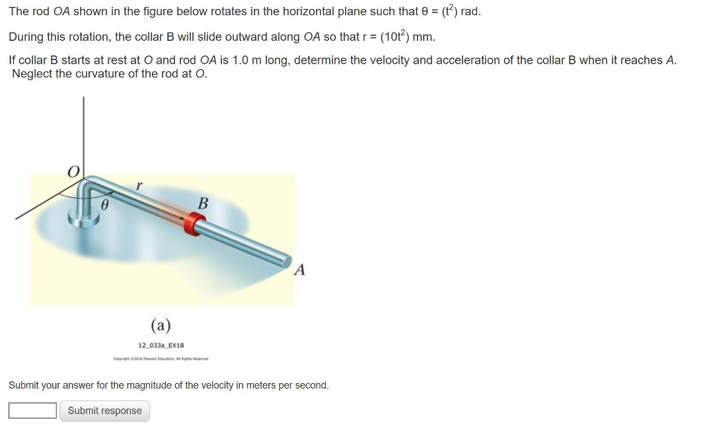 Solved The rod OA shown in the figure below rotates in the | Chegg.com