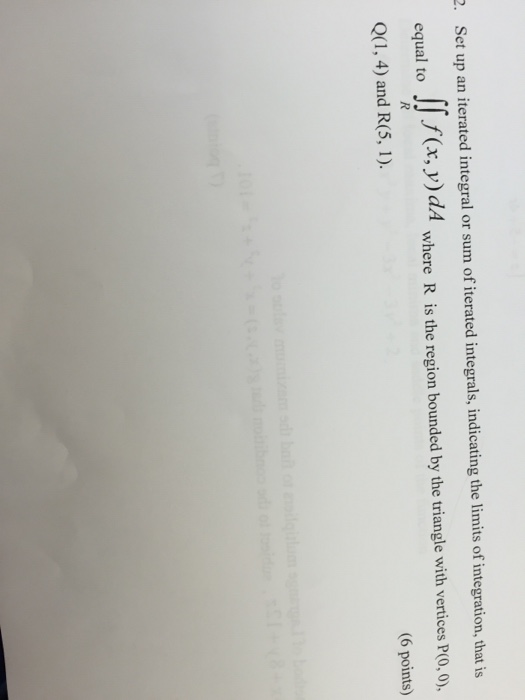 Solved Set up an iterated integral or sum of iterated | Chegg.com