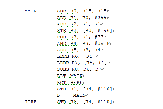 Main Sub R0 R15 R15 Add R1 R0 255 Add R2 R1 