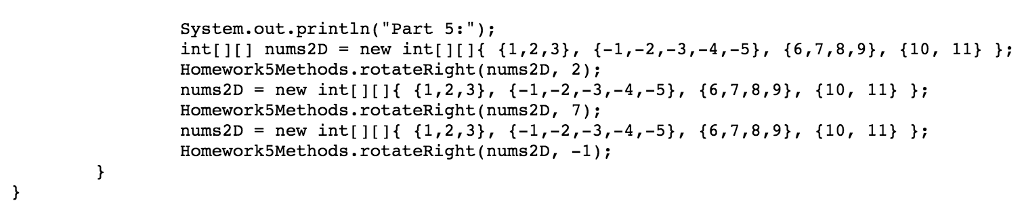 Solved Part V: Rotate the Columns of 2D Array (3 points) | Chegg.com