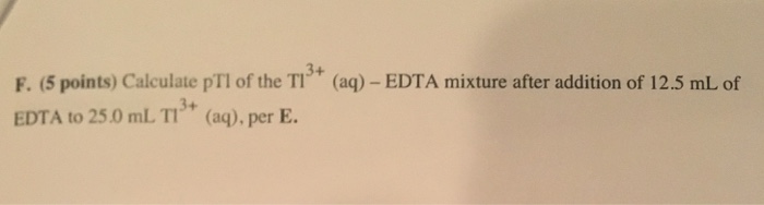 Solved EDTA titrations A solution of 0.0100 moles of pure | Chegg.com