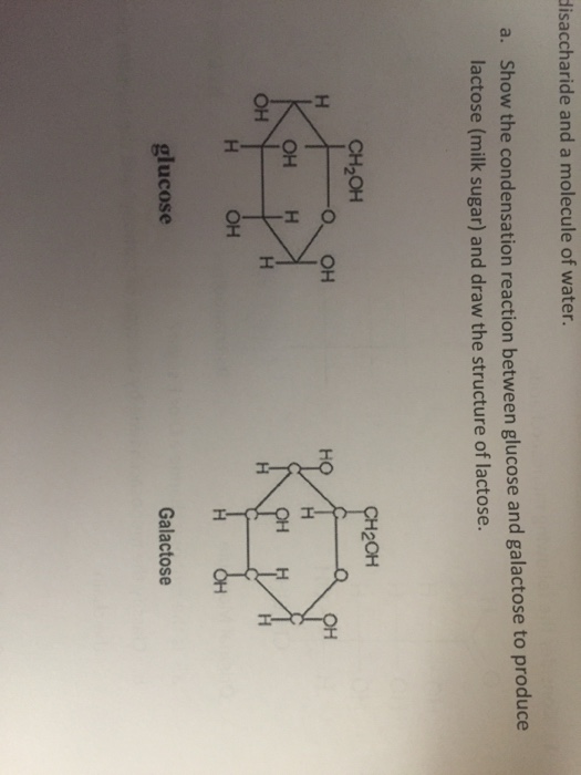 Solved Show the condensation reaction between glucose and | Chegg.com