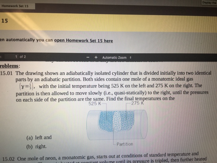 Solved The drawing shows an adiabatically isolated cylinder | Chegg.com