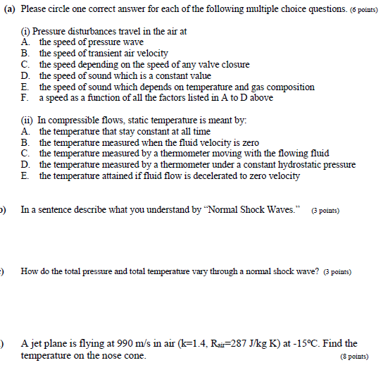 Solved (a) Please circle one correct answer for each of the | Chegg.com