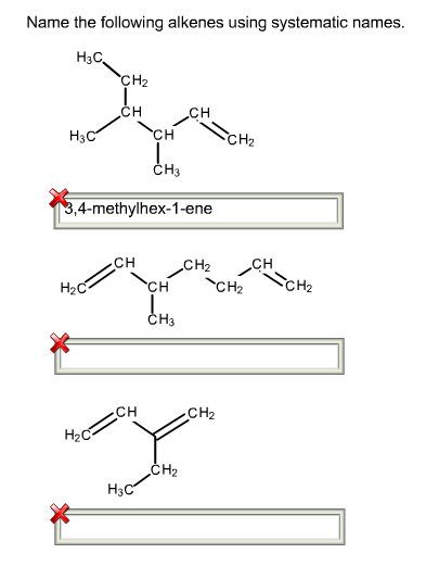 Solved Name the following alkenes using the systematic | Chegg.com Solved Name the following alkenes using the systematic | Chegg.com