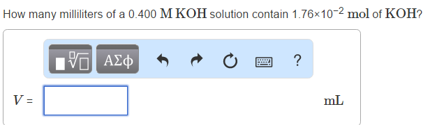 Solved How many milliliters of a 0.400 M KOH solution | Chegg.com