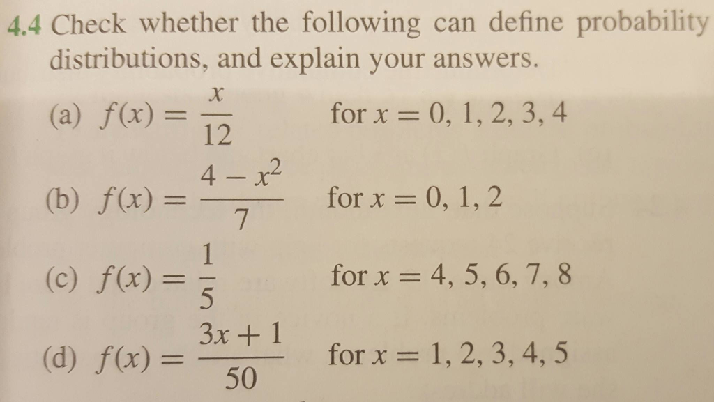 Solved Check whether the following can define probability | Chegg.com