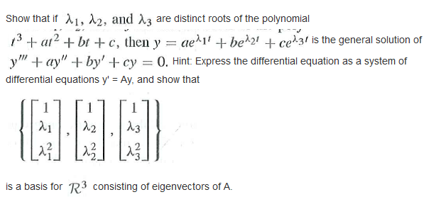 Show that if λ1, λ2, and λ3 are distinct roots of the | Chegg.com