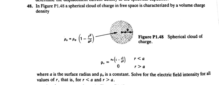 Solved In Figure P1.48 a spherical cloud of charge in free | Chegg.com