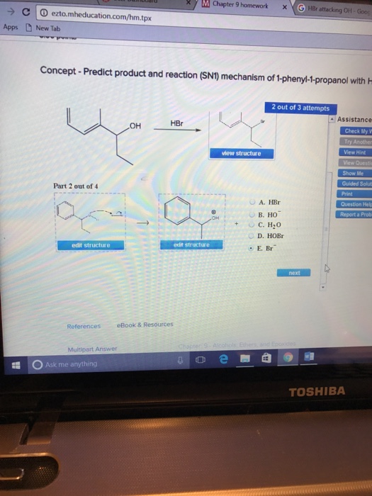 Solved Be sure to answer all parts. Predict the product and | Chegg.com